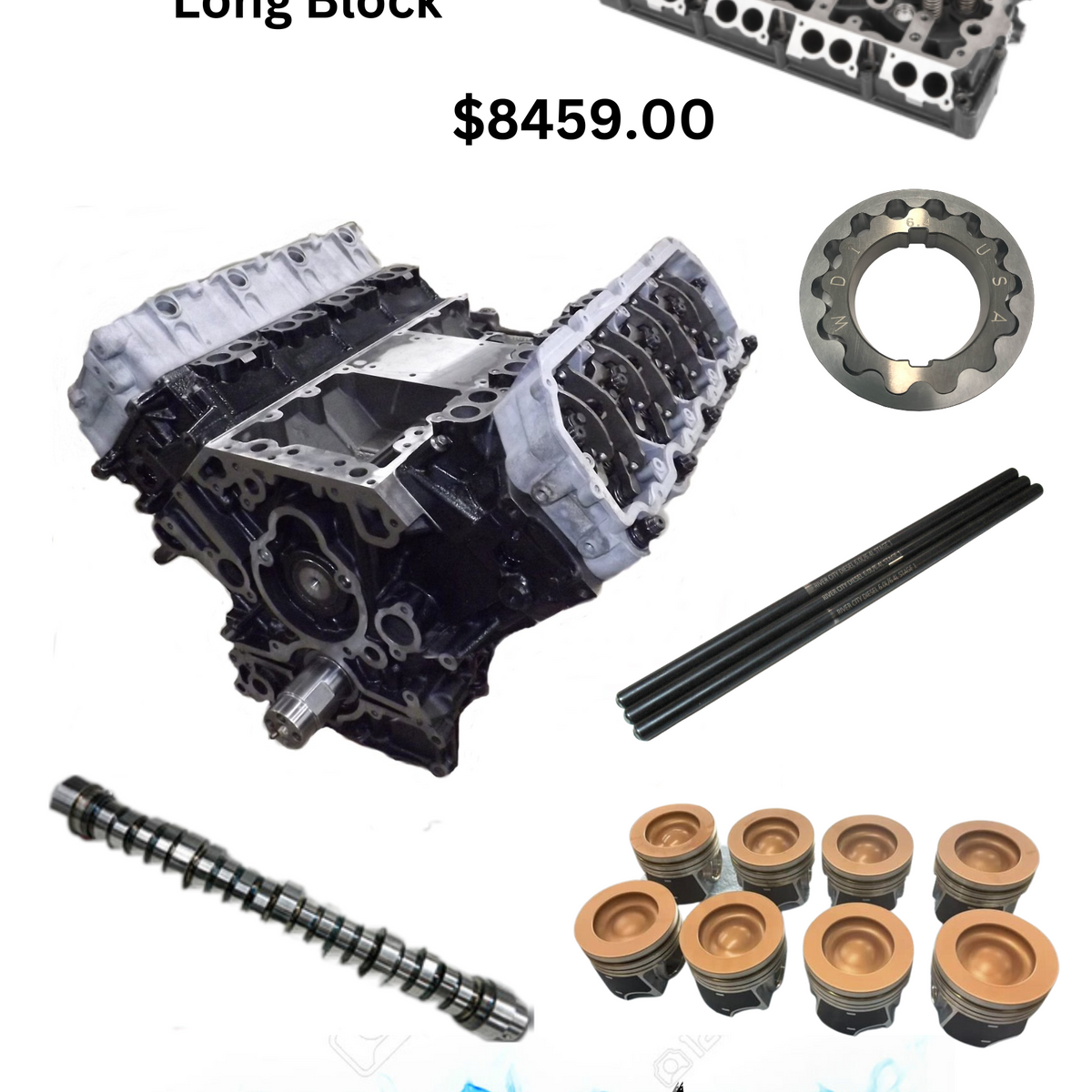 Stage 2 Ford 6.0 Powerstroke Long Block — Warren Diesel Online LLC